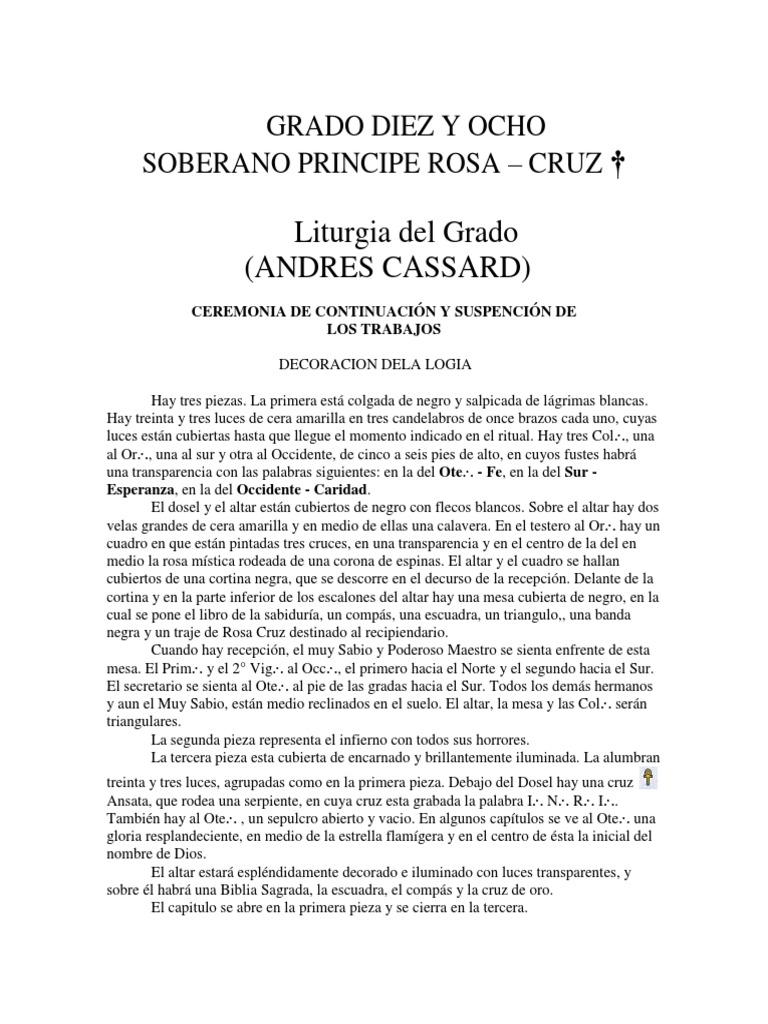 Grado 18 Rosa Cruz Andres Cassard - Compress | PDF | Masonería ...
