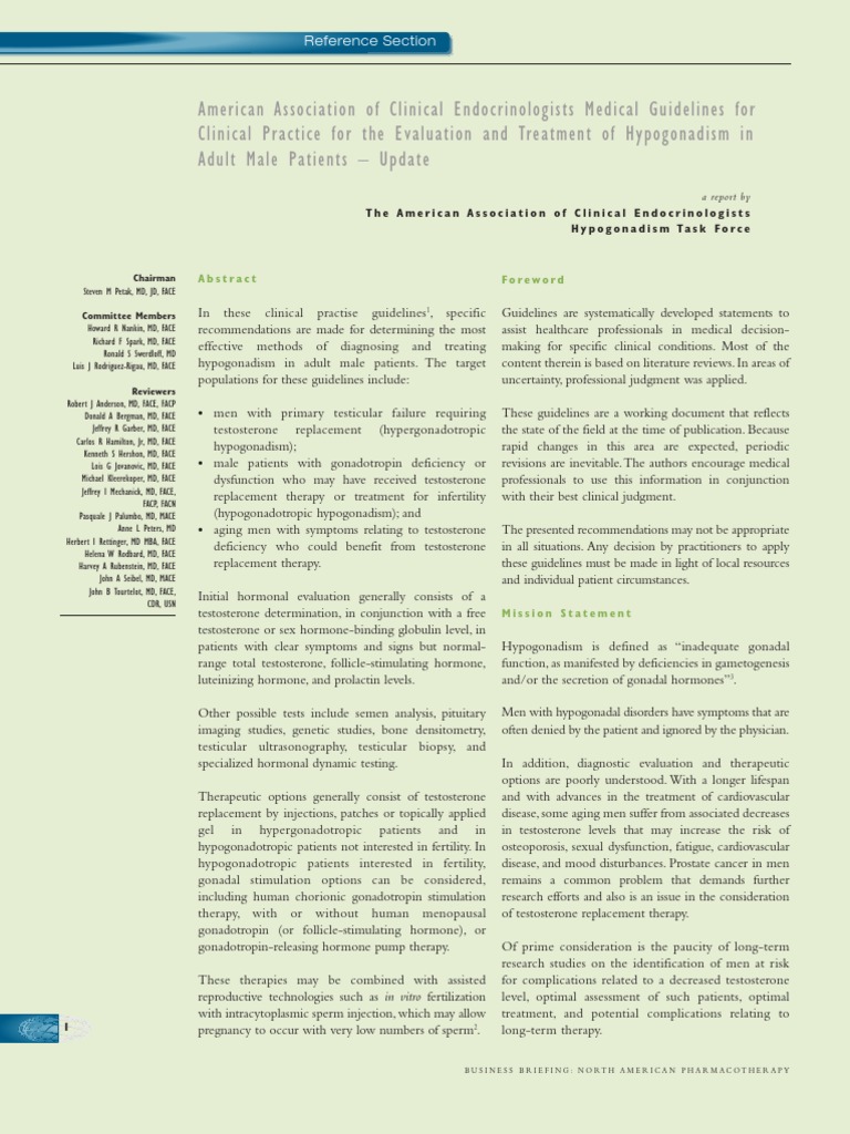 AACE Guidelines | PDF | Testosterone | Luteinizing Hormone