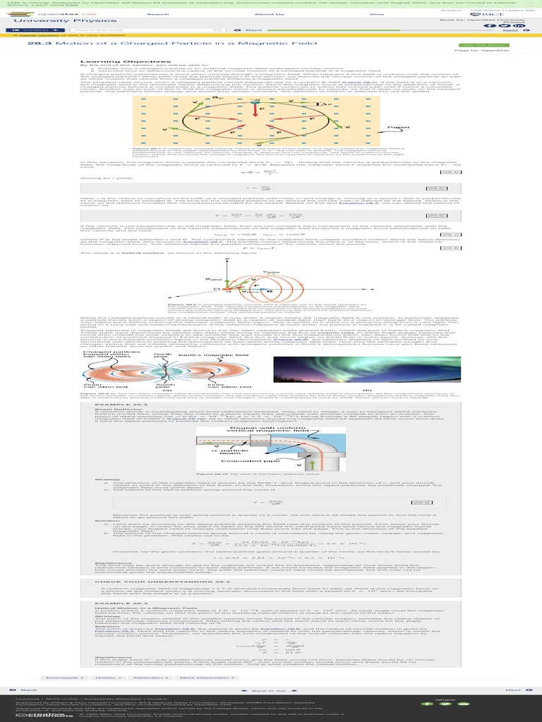 28.3 Motion of A Charged Particle in A Magnetic Field - University ...