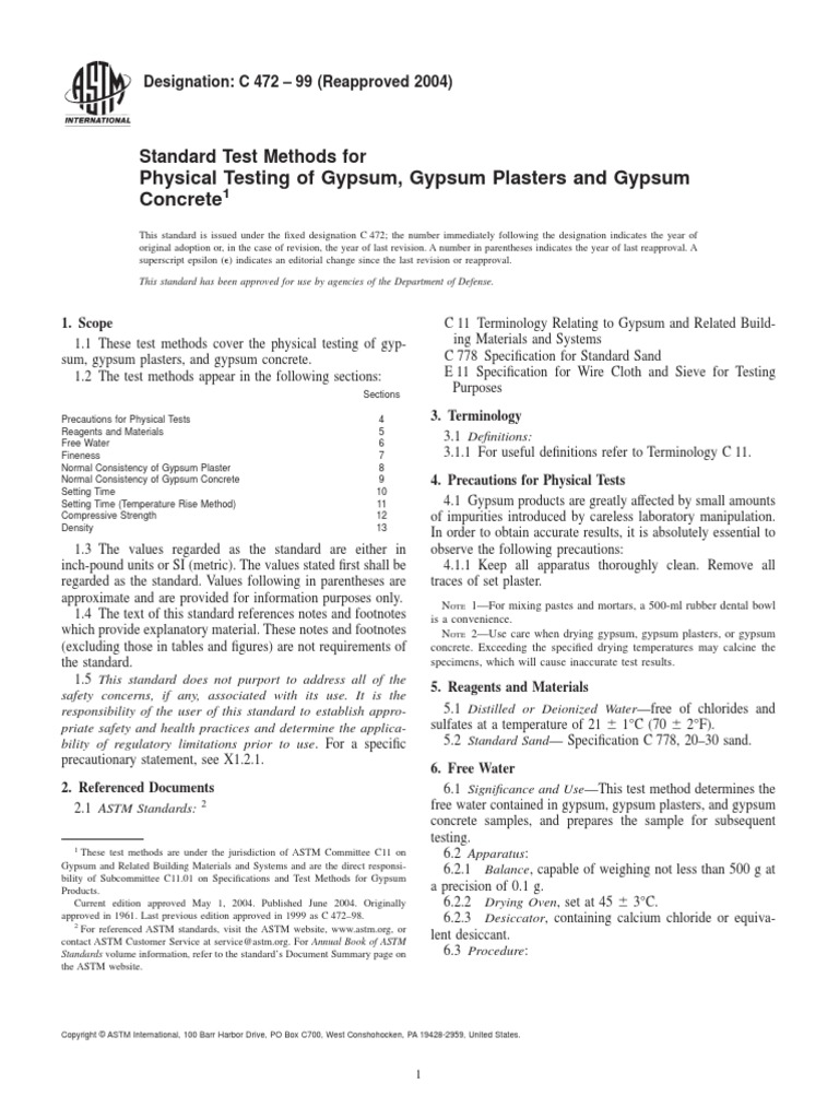 C472 | PDF | Plaster | Concrete