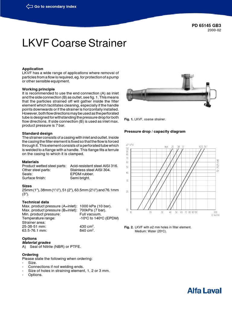 LKVF Coarse Strainer | PDF | Pipe (Fluid Conveyance) | Mechanical ...