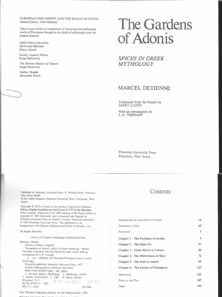 Detienne, The Gardens of Adonis, Ch. 4 | PDF