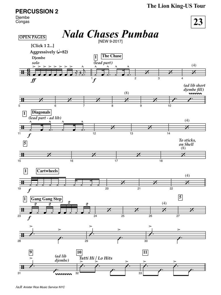 23 Nala Chases Pumbaa NEW - PERCUSSION 2 | PDF