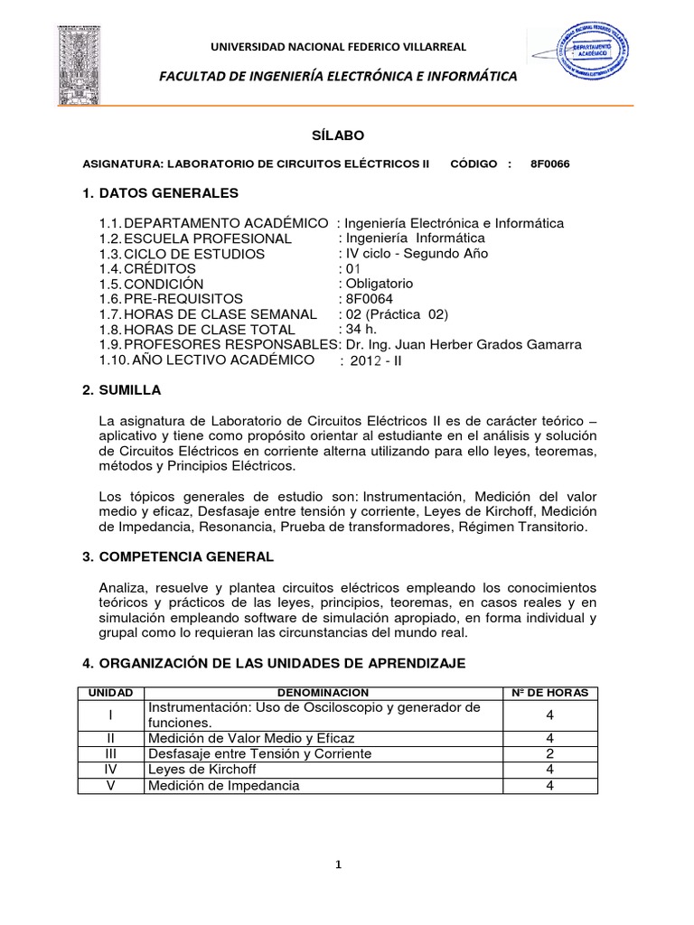 Laboratorio de Circuitos Electricos II | PDF | Impedancia eléctrica | Resonancia