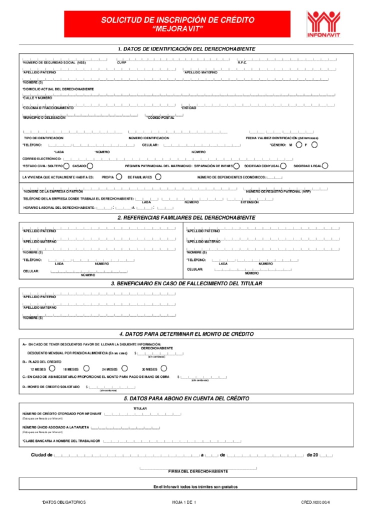 SOLICITUD MEJORAVIT Actual 2022 | PDF