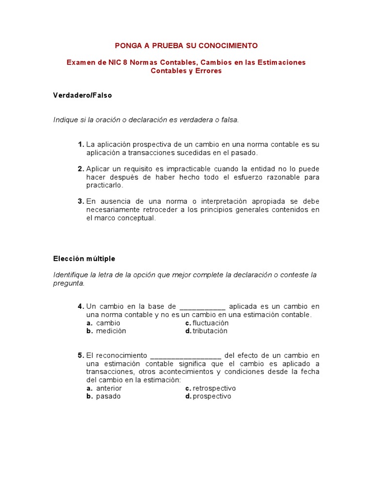Tarea 2 M 2 - NIC 8 Políticas Contables Estimaciones Contables y Errores | PDF