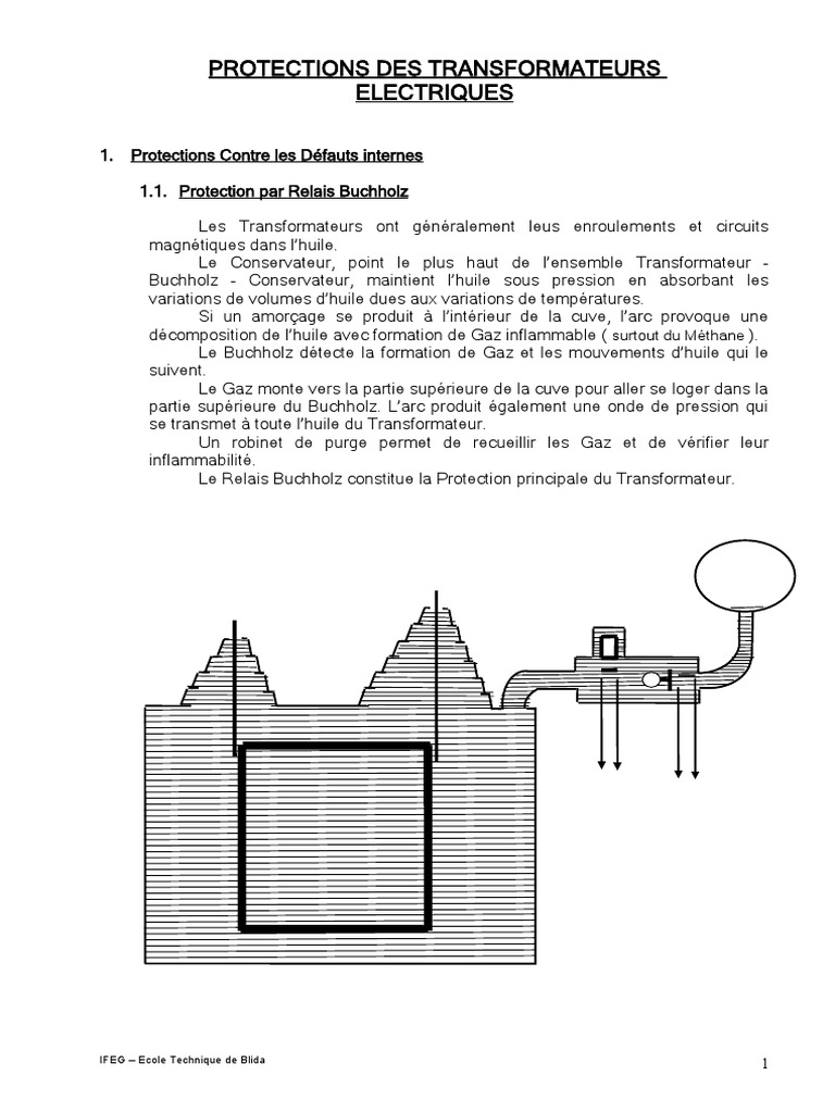 Protection des Transformateurs Électriques | PDF | Électrotechnique ...