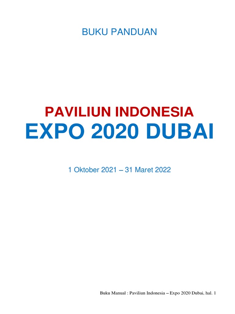 Buku Manual Dubai Expo 2021 - Draft 10 | PDF