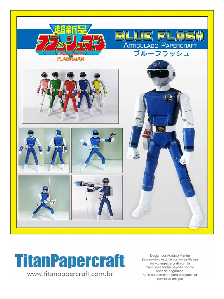 Blue Flash Articulado Papercraft - Com Linhas | PDF