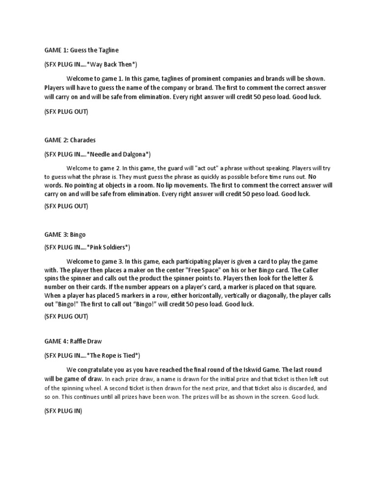 Game Instructions | PDF