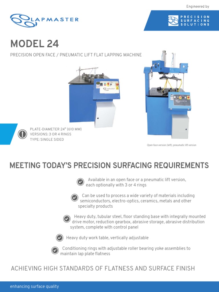 Precision Open Face and Pneumatic Lift Flat Lapping Machine for ...