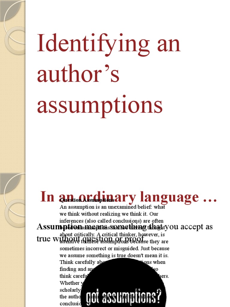 Identifying Author Assumptions | PDF | Argument | Climate Change