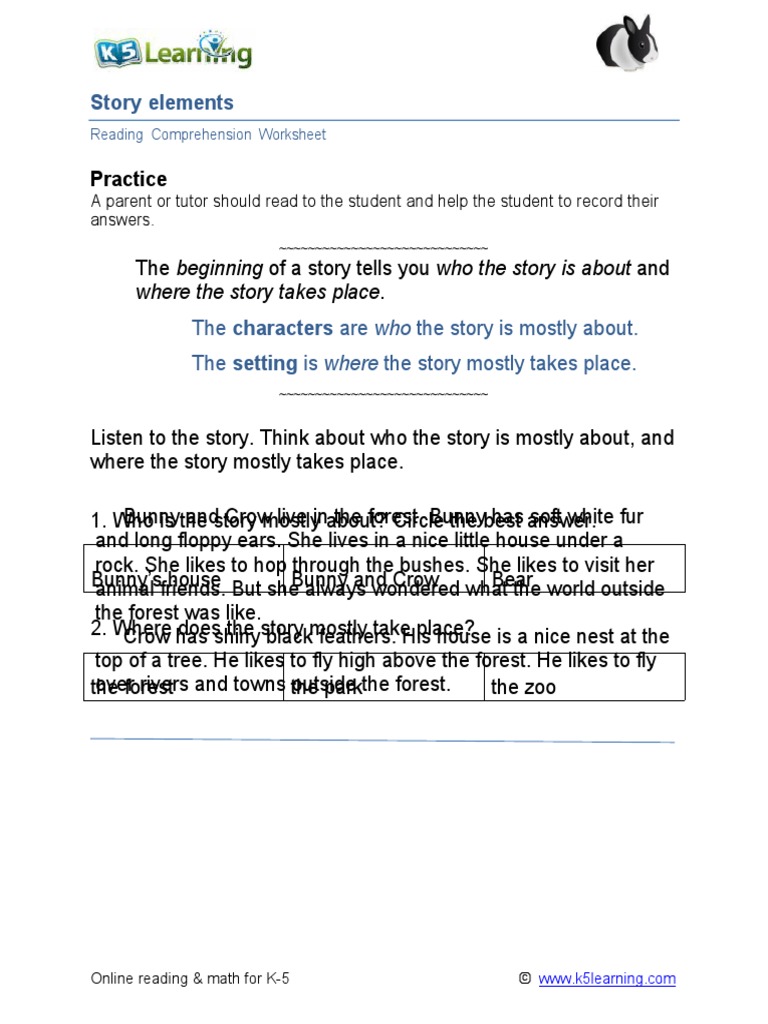 Grade 1 Story Elements A | PDF