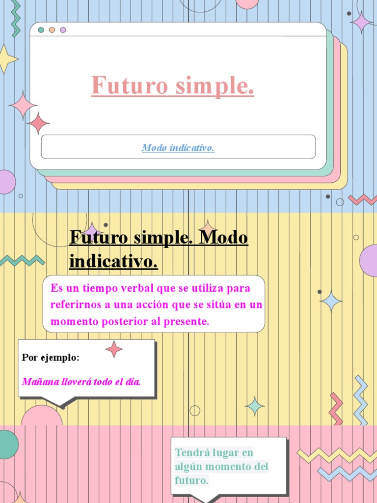 Presentación futuro simple, modo indicativo. | PDF | Verbo | Sintaxis