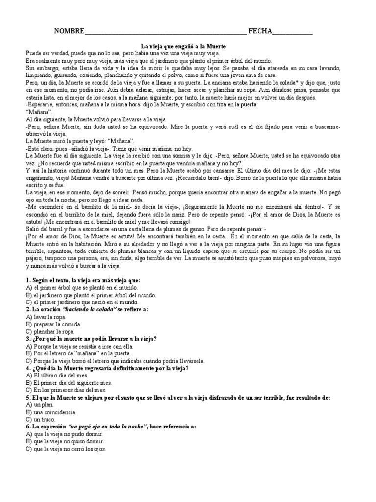 La Vieja Que Engaño A La Muerte | PDF