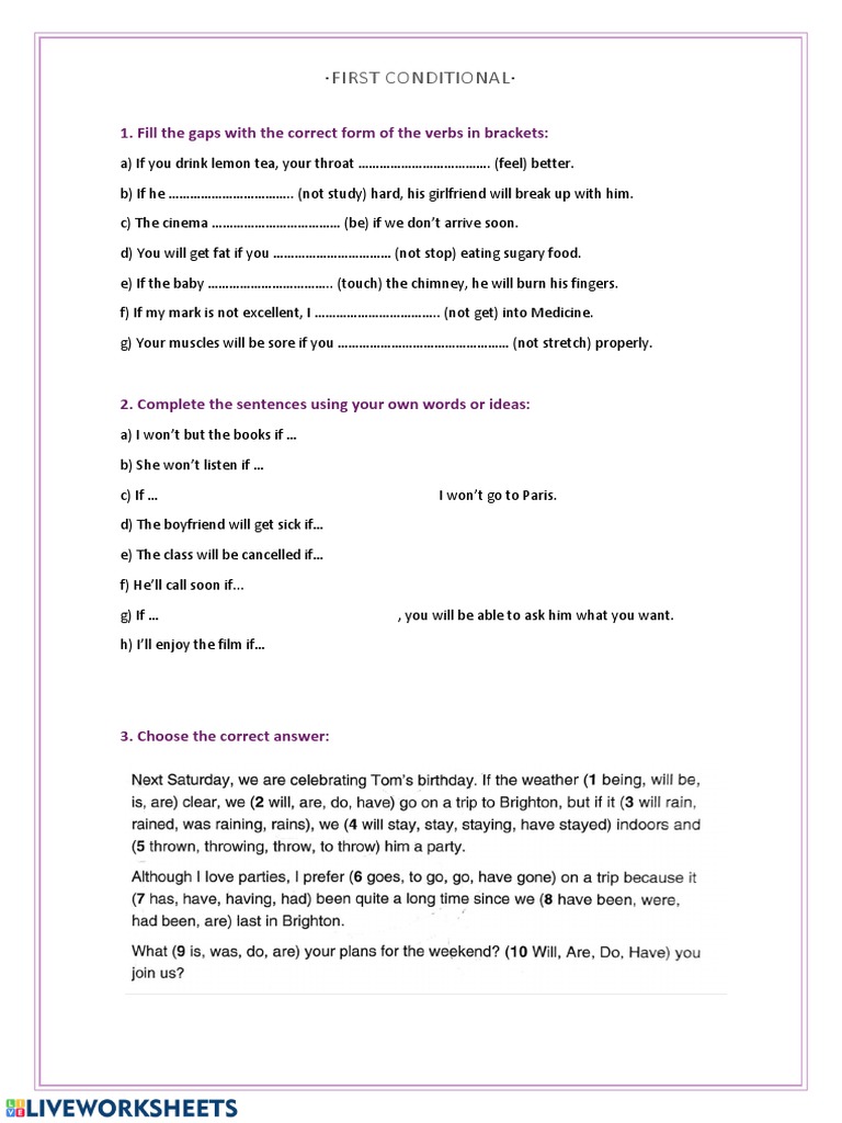 First Conditional Worksheet | PDF