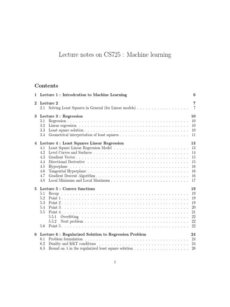 Lecturenote - COL341 - 2010 | PDF | Regression Analysis | Least Squares