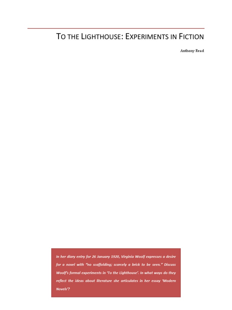 To The Lighthouse: Experiments in Fiction | PDF | To The Lighthouse ...