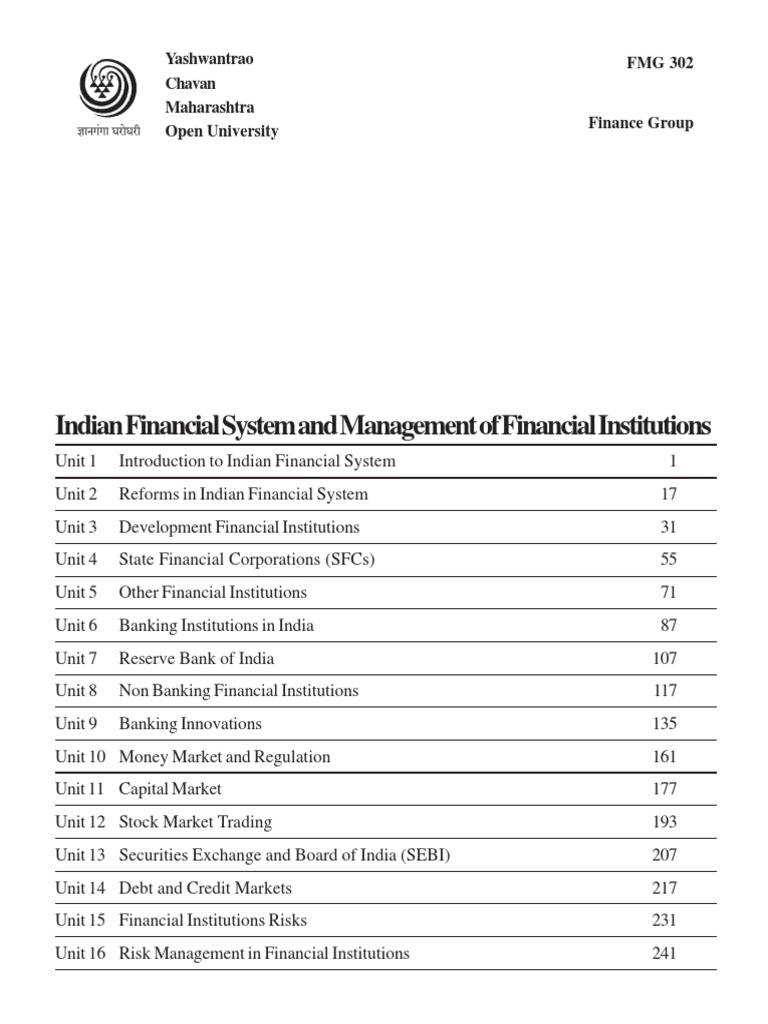 Indian Financial System and Management of Financial Institutions | PDF ...
