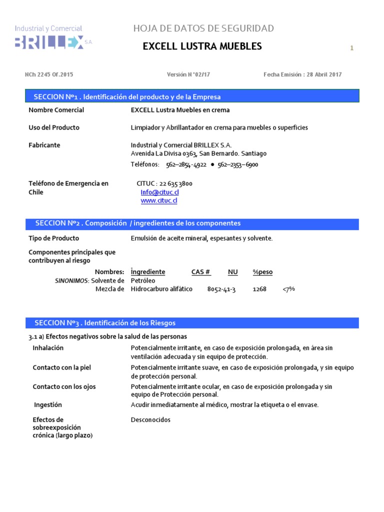 EXELL Lustramuebles | PDF | Agua | Incineración