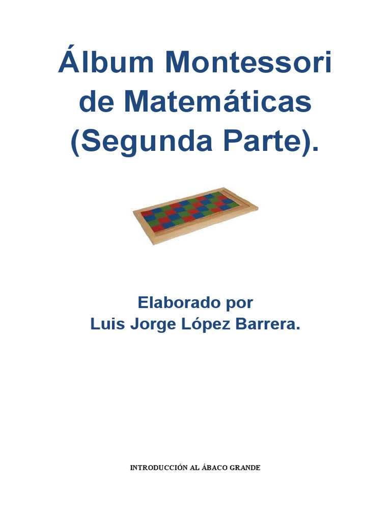 Album Montessori Matematicas 1 Parte | PDF | Sustracción | División ...