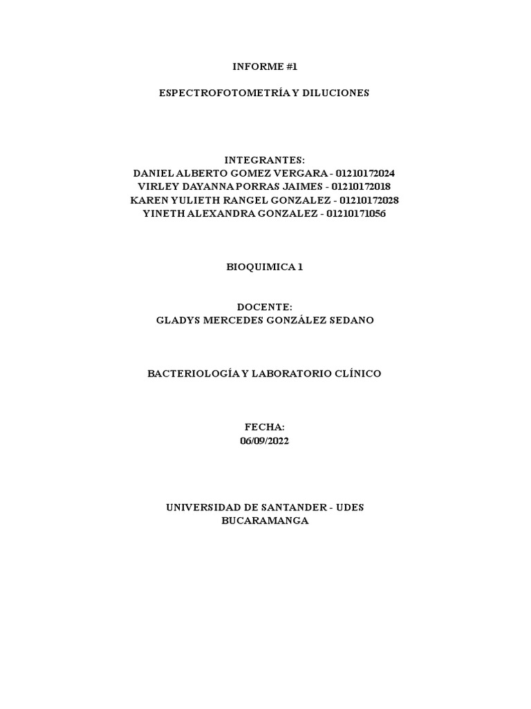 Informe #1 | PDF | Espectrofotometria | Color