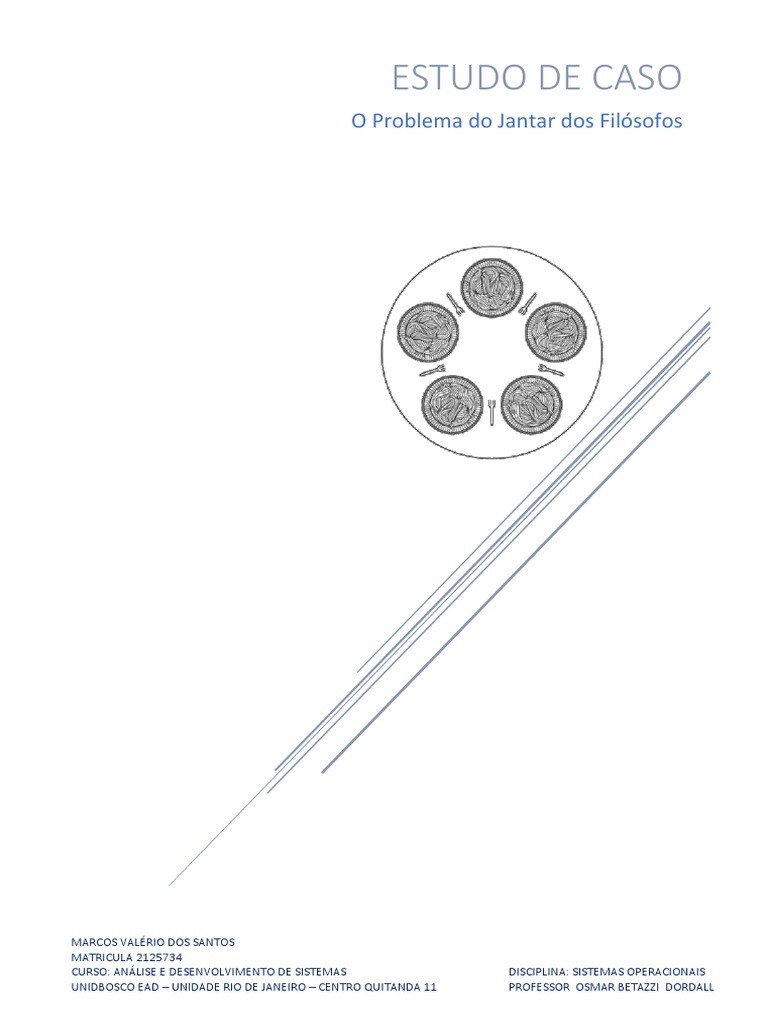 Uso De Semáforos E Threads Para Resolver O Problema Do Jantar Dos Filósofos Pdf Concorrência