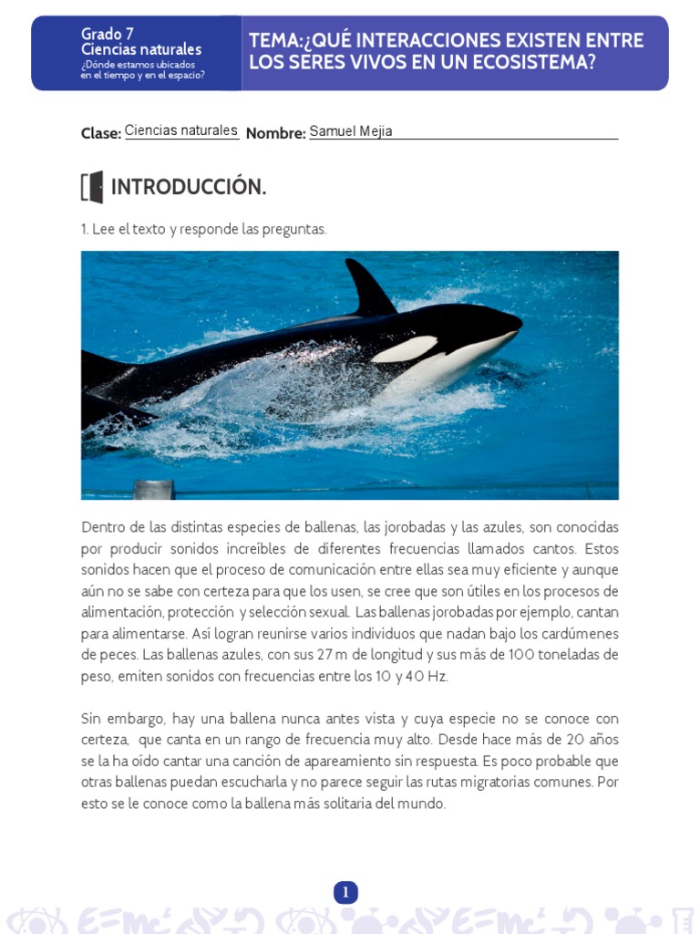 Introducción.: Tema:¿Qué Interacciones Existen Entre Los Seres Vivos en ...