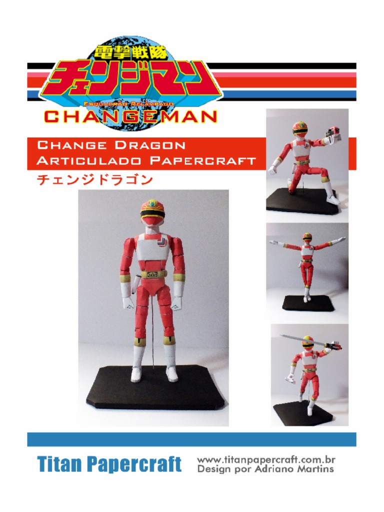 Change Dragon Articulado Papercraft - Sem Linhas - by TitanPapercraft | PDF