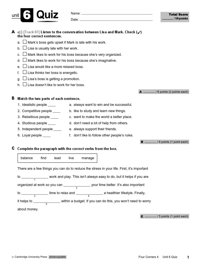 (Track 07) : Listen To The Conversation Between Lisa and Mark. Check ...