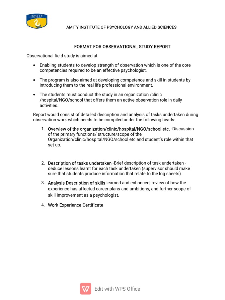 Observational Study Guide for Students | PDF