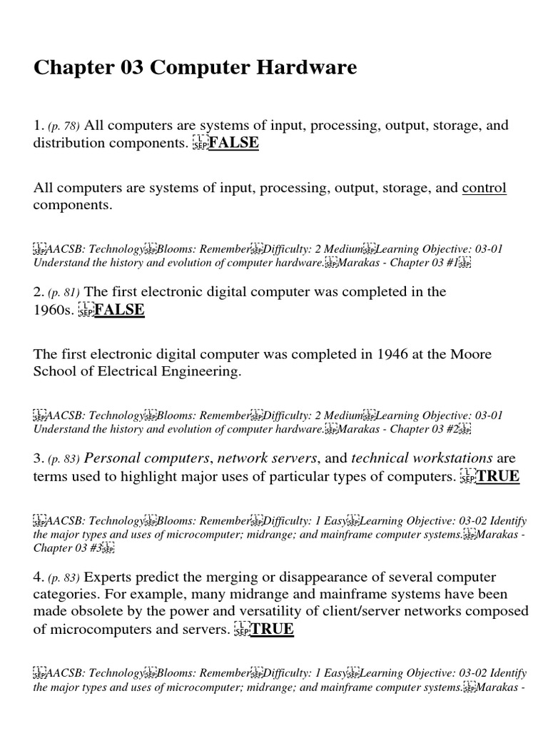 Chapter 03 Computer Hardwar | PDF | Computer Data Storage | Input/Output