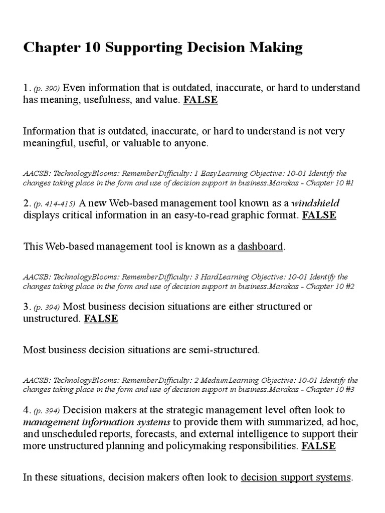Chapter 10 Supporting Decis | PDF | Artificial Intelligence ...