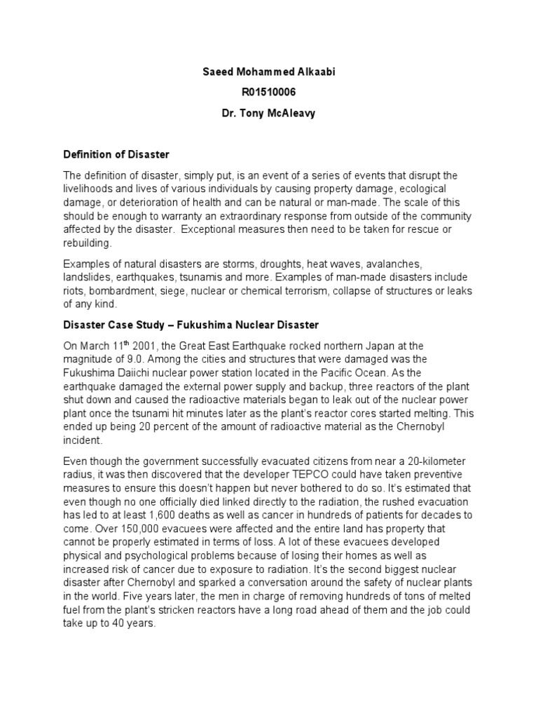 Fukushima Nuclear Case Study | PDF | Fukushima Daiichi Nuclear Power ...