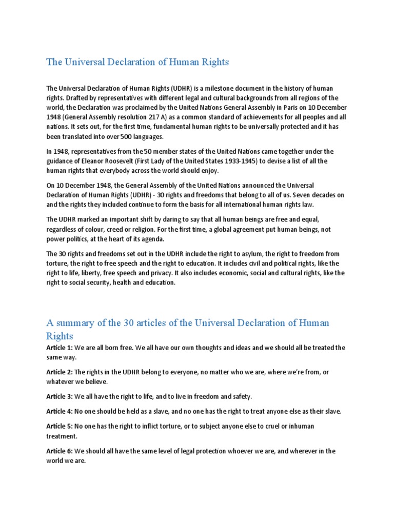 UDHR | PDF | Human Rights | Applied Ethics