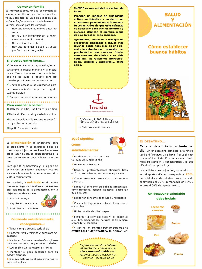 Triptico Salud y Alimentacion Web | PDF