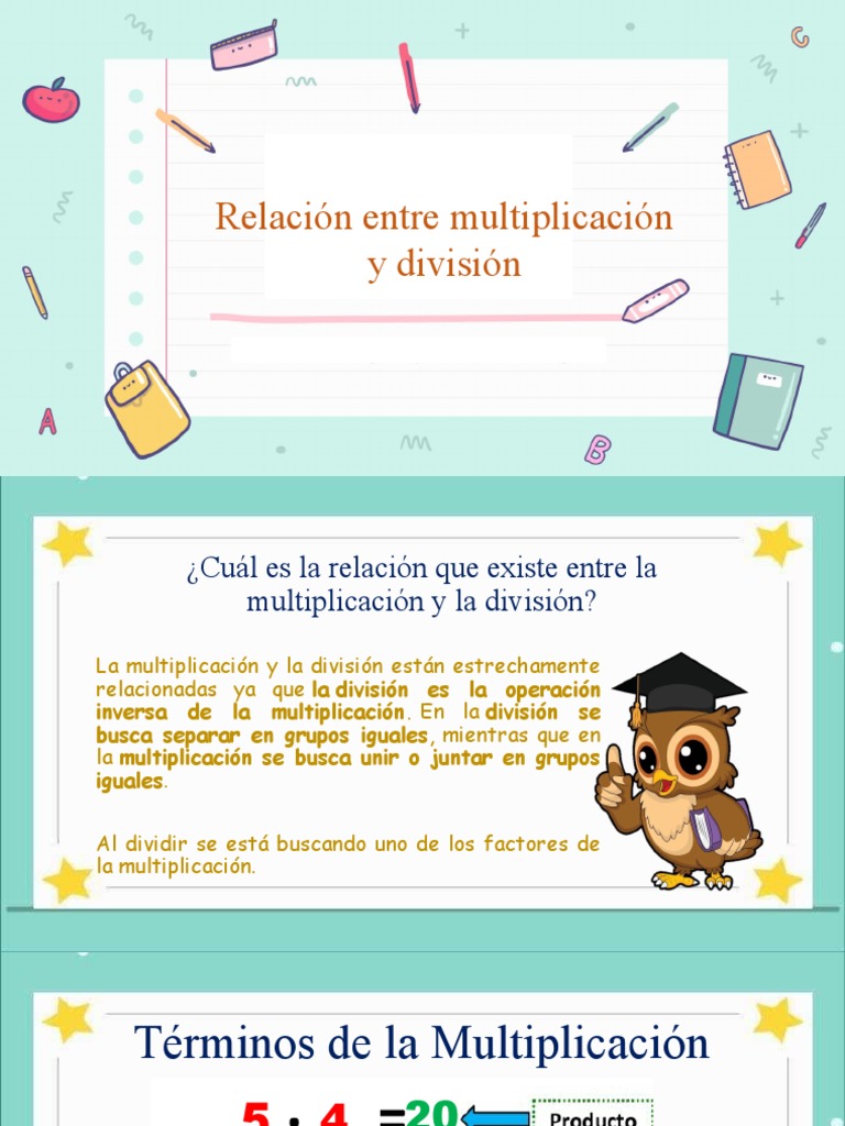 Relación Multiplicación y División 4° | PDF | División (Matemáticas ...