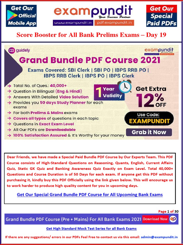 Bank Exam Reasoning Practice PDF | PDF | Test (Assessment)