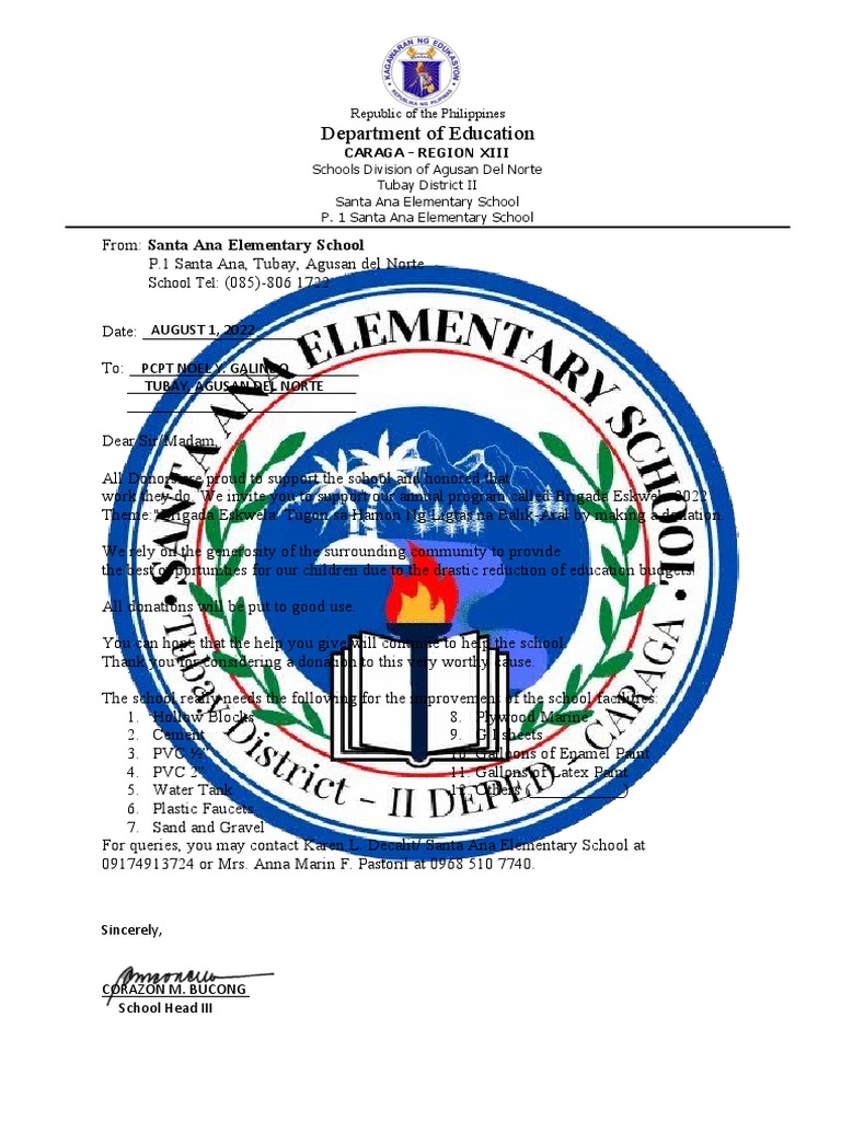 B.E Solicitation Letter | PDF | Building Materials | Materials