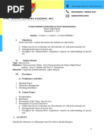 Lesson Plan Functions of Communication | PDF | Communication | Learning