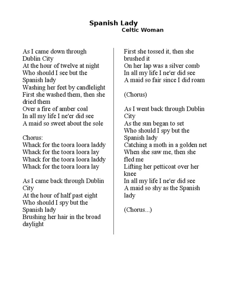 Spanish Lady: A Celtic Song | PDF | Classics