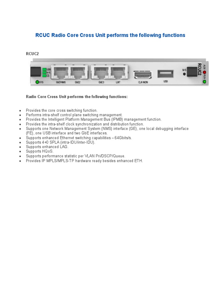 RCUC Radio Core Functions Overview | PDF | Computers