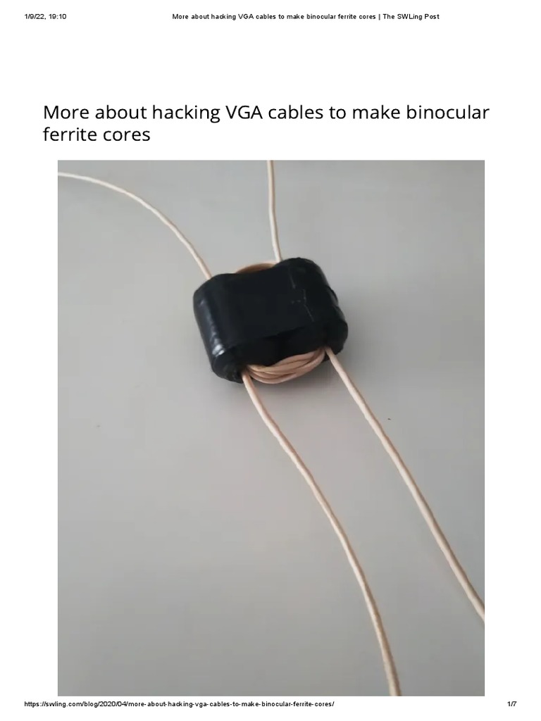 VGA Cable Hack for Ferrite Cores | PDF | Antenna (Radio) | Transformer