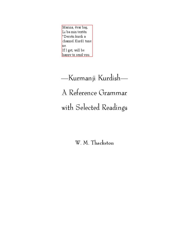 Kurmanji Kurdish | PDF | Grammatical Gender | Perfect (Grammar)