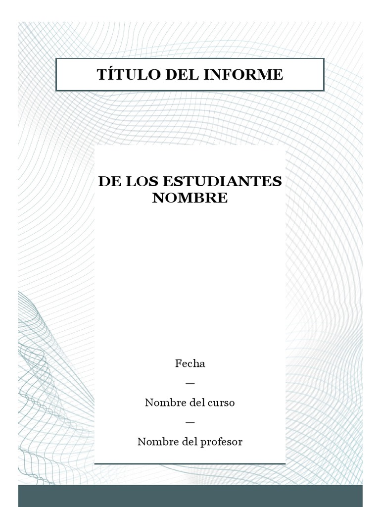 TÍTULO DEL INFORME-ejemplo | PDF | Tipografía | Artes Decorativas