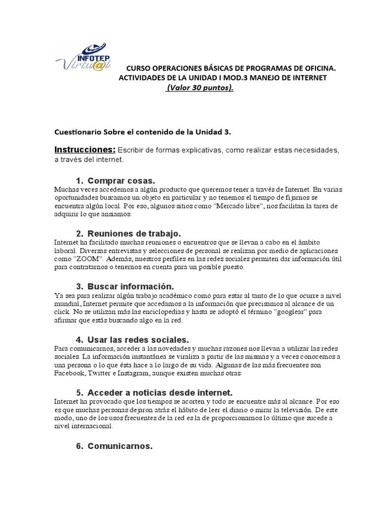 Actividad 1 Módulo 3 MM | PDF | Internet | Servicio de redes sociales