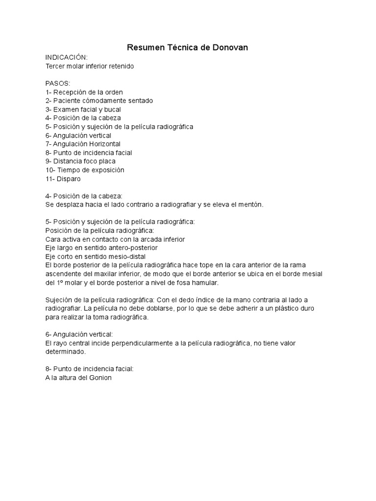 Resumen Técnica de Donovan | PDF