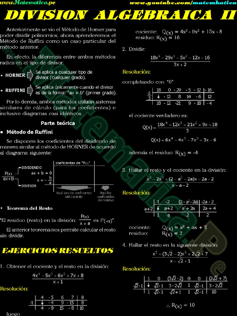 6 - División Algebraica II | PDF