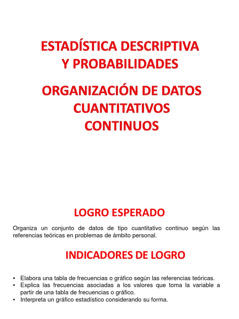 Semana 2 - Sesión 4-Organización de Datos Continuos | PDF ...