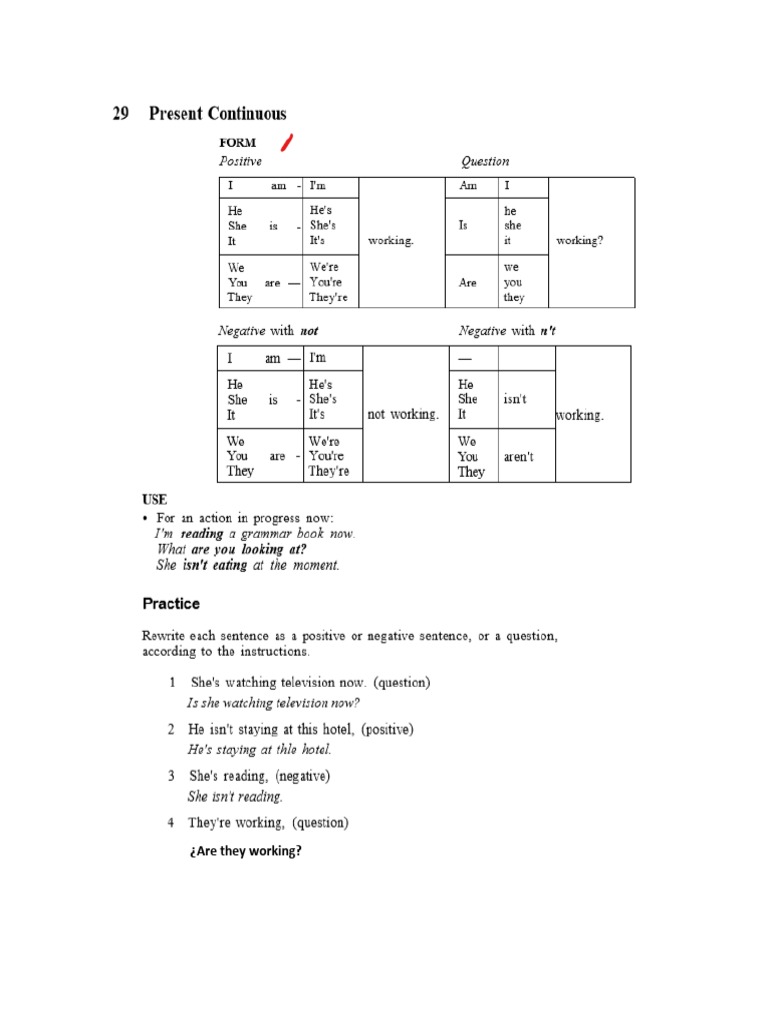 Present Continuous Activity | PDF